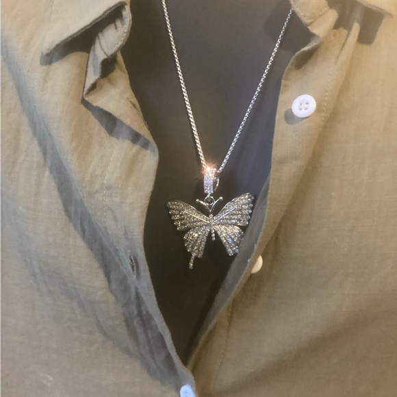 Accessories | Mens Rhinestone Butterfly Necklace | Poshmark